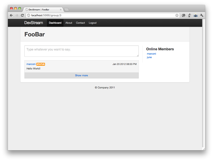 GitHub - marconi/devstream: A collaboration tool for developers.